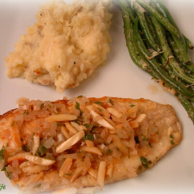 Sole Almondine, Lemon-Smashed Potatoes and Parmesan Roasted Green Beans ...