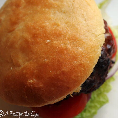 Easy Homemade No-Knead Cheese Hamburger Buns - A Feast For The Eyes