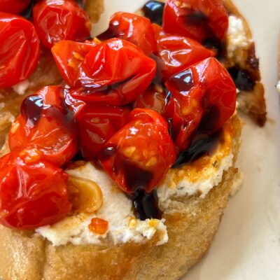 The Best Boursin Cheese Roasted Tomato Bruschetta - A Feast For The Eyes