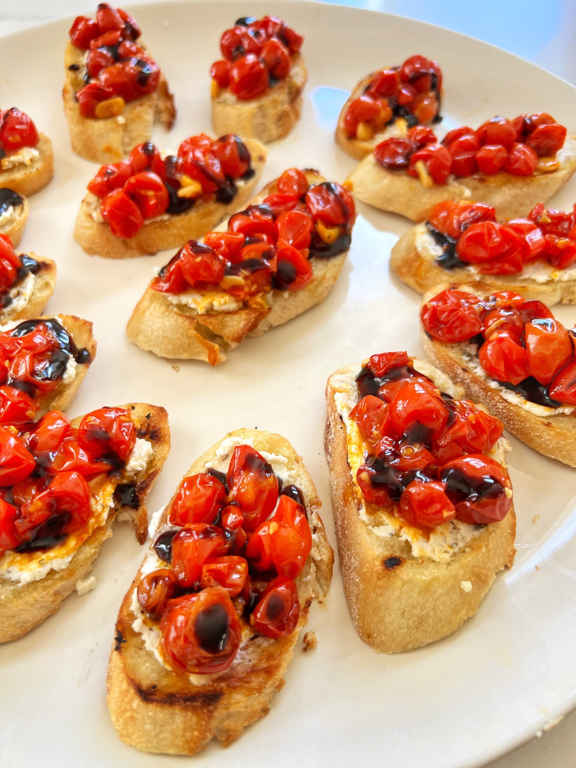 The Best Boursin Cheese Roasted Tomato Bruschetta - A Feast For The Eyes