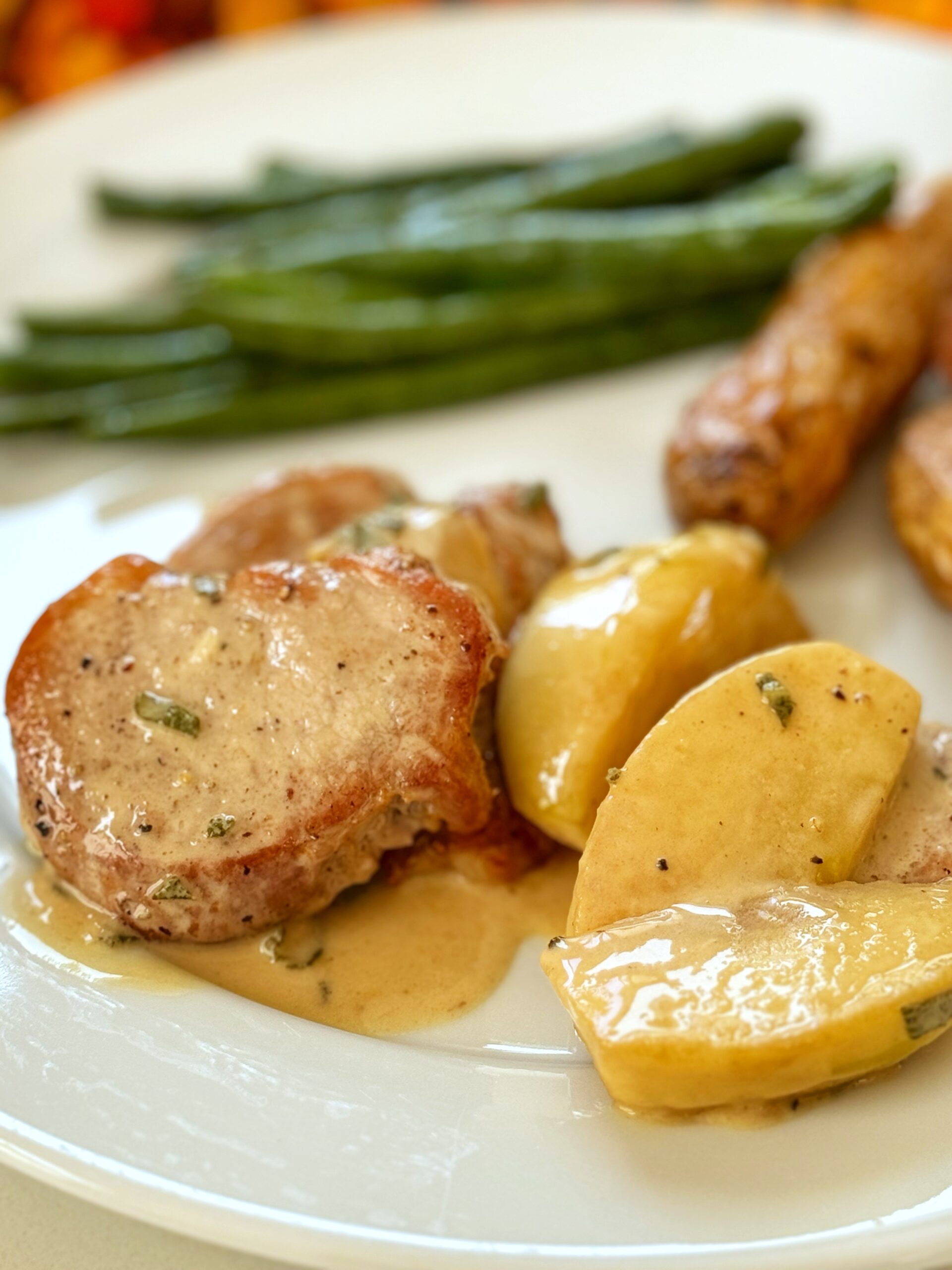 Pork Tenderloin Medallions with Apples and Sage Cream Pan Sauce - A ...